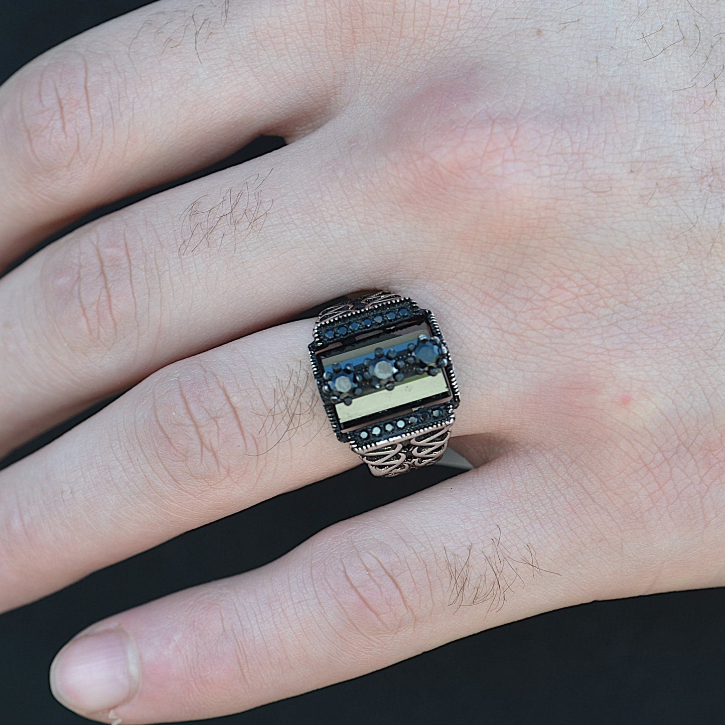 ring for man silver 925k ONIX STONE – MIDO SILVER
